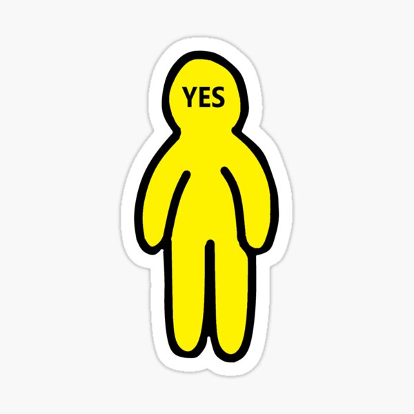 "Yellow Emoticon "Yes" Pictogram" Sticker for Sale by BlueCatFish ...