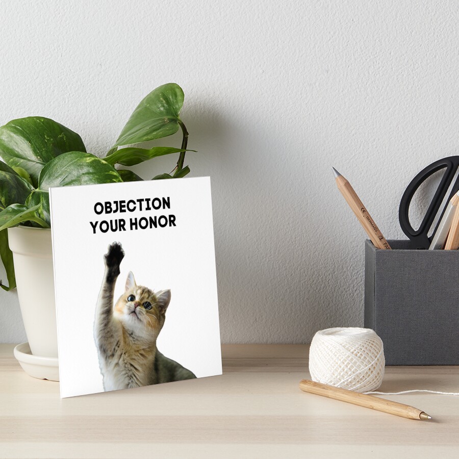 "Objection Your Honor - Funny Cat in Court Memes" Art Board Print for Sale by magicmimi | Redbubble