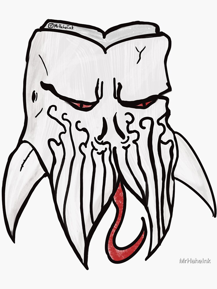 "Bad tooth " Sticker for Sale by MrHaheInk | Redbubble