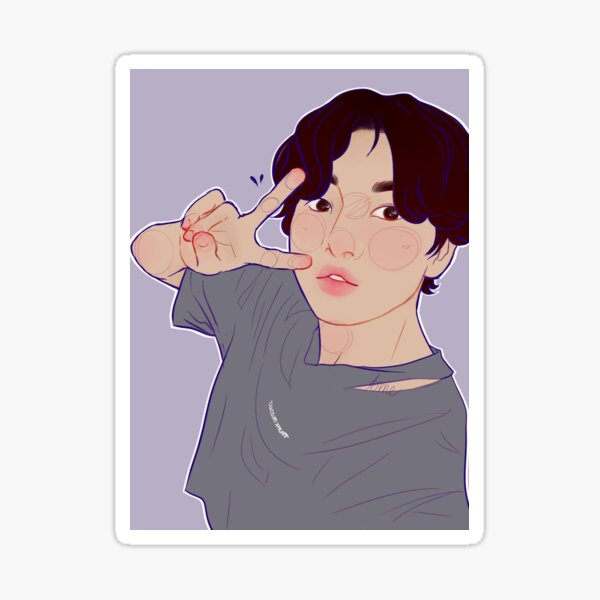 "Bangtan BTS Jungkook JK" Sticker by CerbereArt | Redbubble