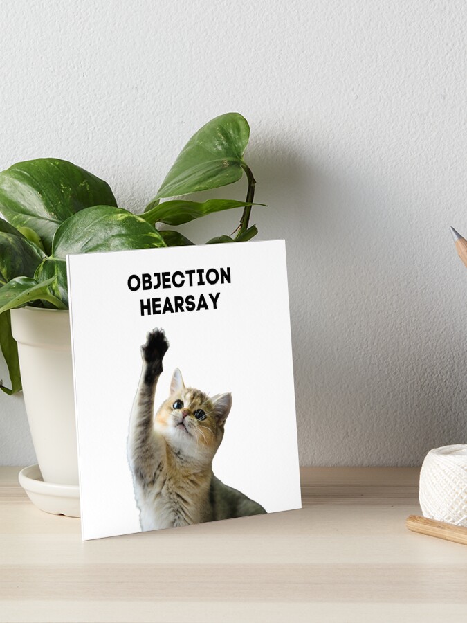 "Objection Hearsay - Funny Cat in Court Memes" Art Board Print for Sale ...