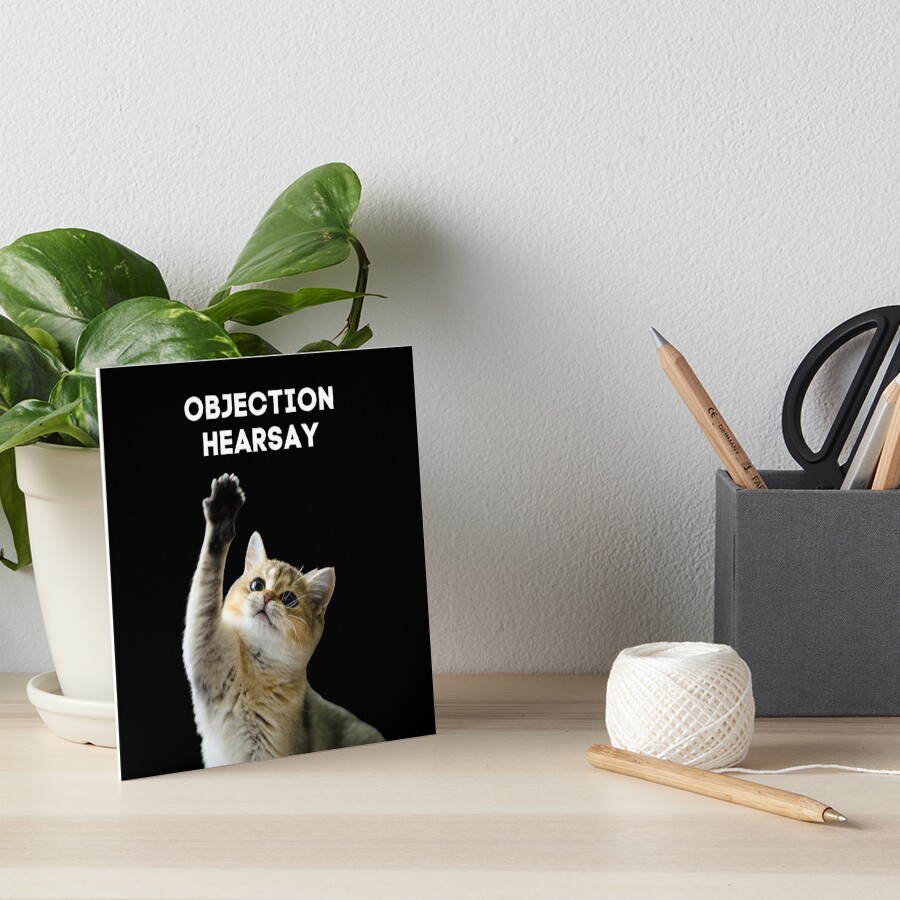 "Objection Hearsay - Funny Cat in Court Memes" Art Board Print by ...