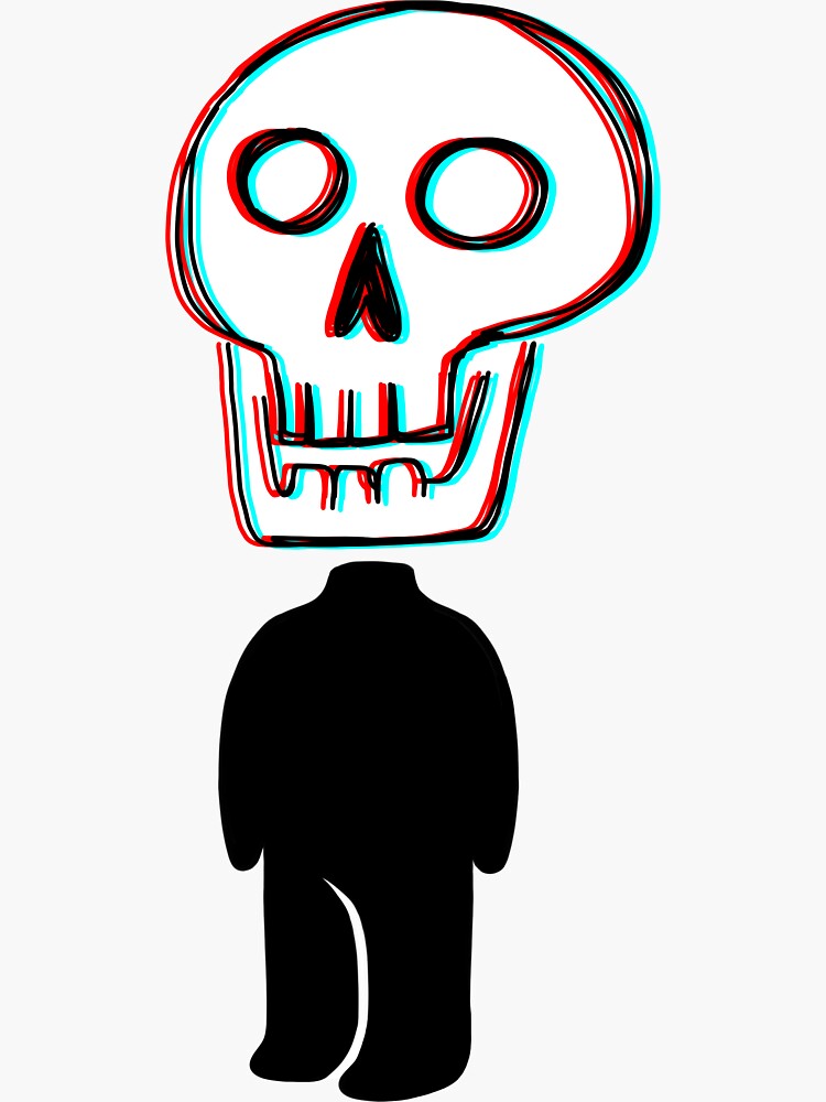 "skull bobble head" Sticker for Sale by softrock | Redbubble
