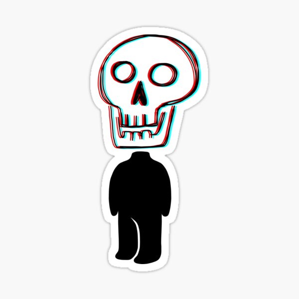 "skull bobble head" Sticker for Sale by softrock | Redbubble