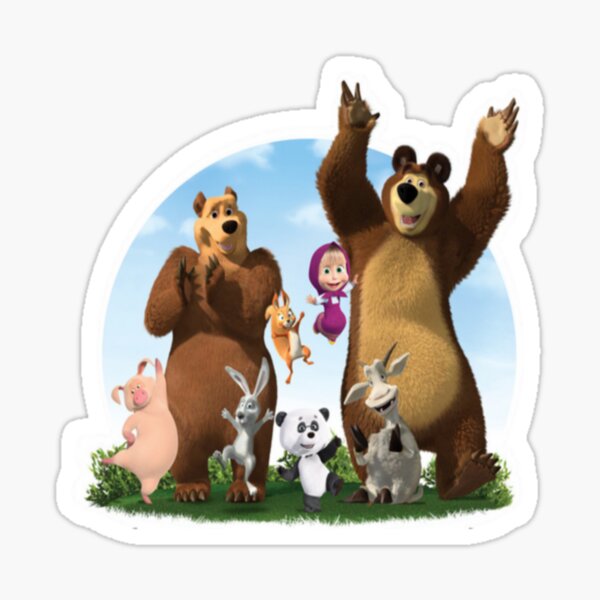 " Masha And The Bear" Sticker by davidechine | Redbubble