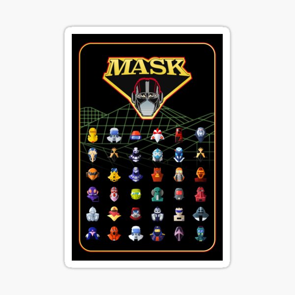 "M.A.S.K. Full Database" Sticker for Sale by Stoneiswuwu | Redbubble