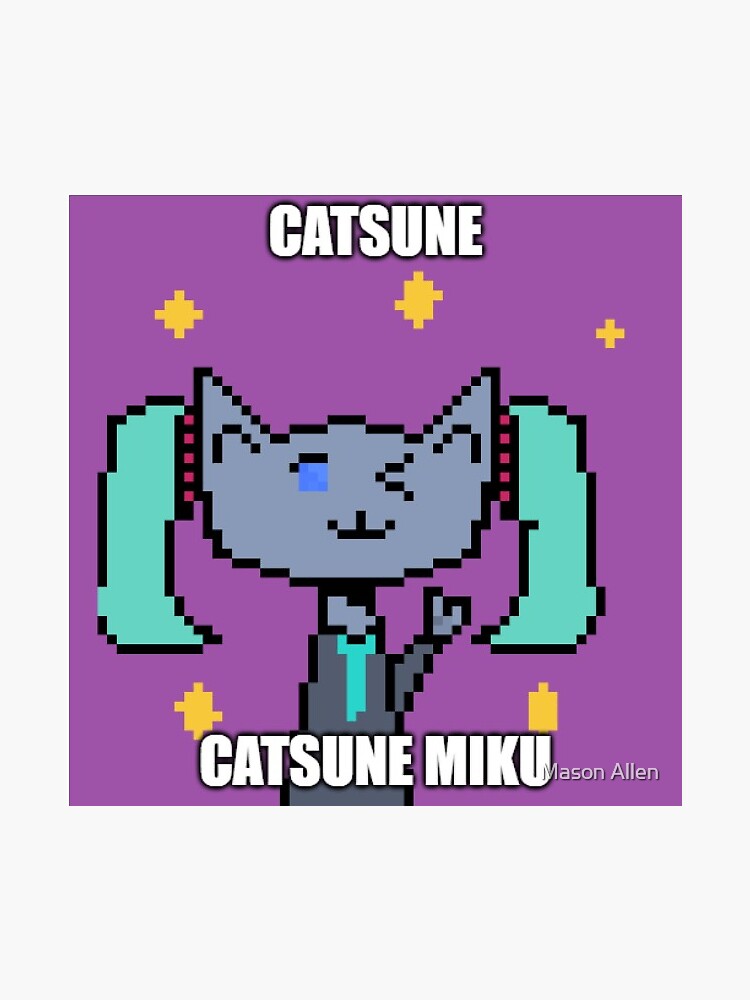 "Catsune Miku (bottom text version)" Sticker by allen-art | Redbubble