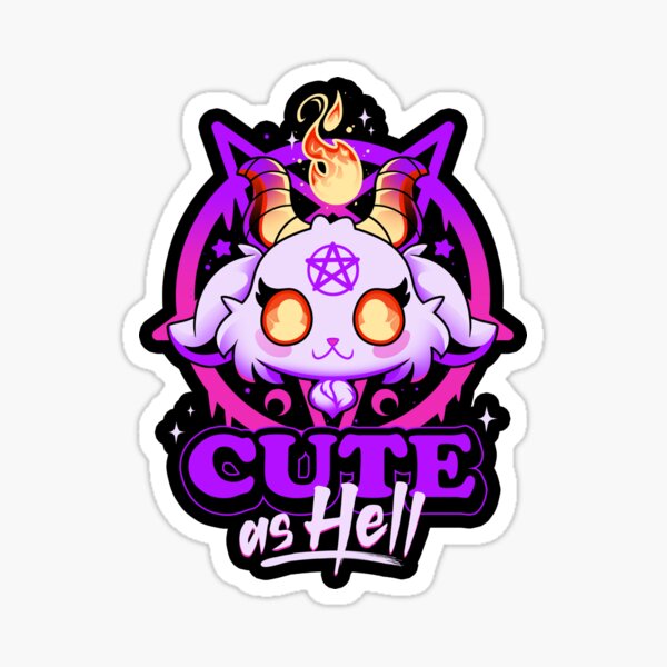 "Cute as Hell - Pink Evil Demon Goat" Sticker for Sale by Snouleaf ...