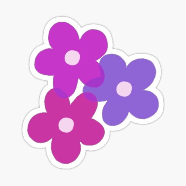 "80's Flower Power Purple Party" Sticker by Tatoooooooom | Redbubble