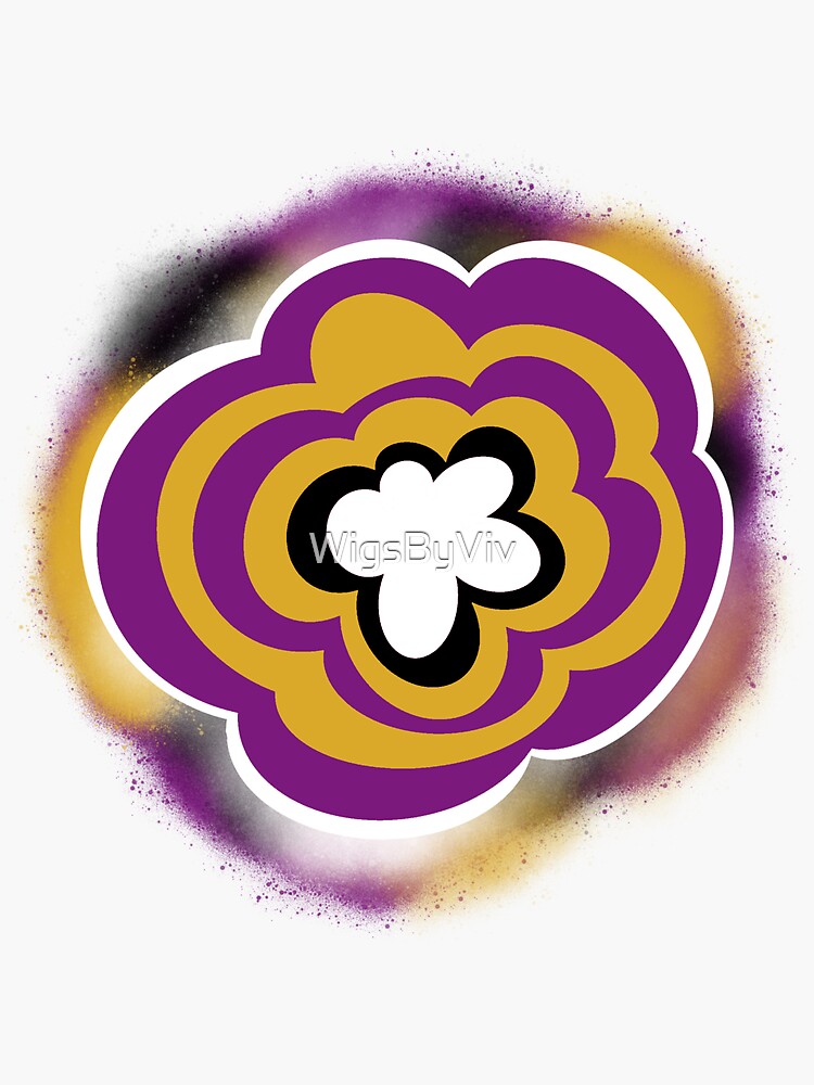 "LGBTQIA+ Pride Flower - Non-Binary Pride" Sticker by WigsByViv | Redbubble