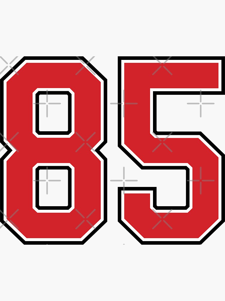 "Sports Number 85, red black color lucky sport eighty five" Sticker for ...
