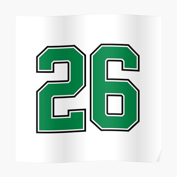 "26 number, green lucky sports twenty six" Poster for Sale by ...