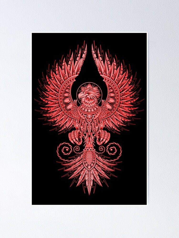 "red phoenix mandala" Poster for Sale by dr-black | Redbubble