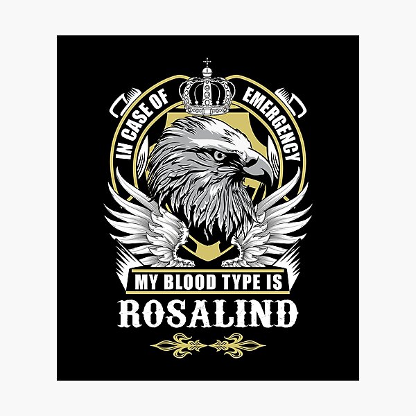 Lámina fotográfica «Camiseta con el nombre de Rosalind: en caso de ...