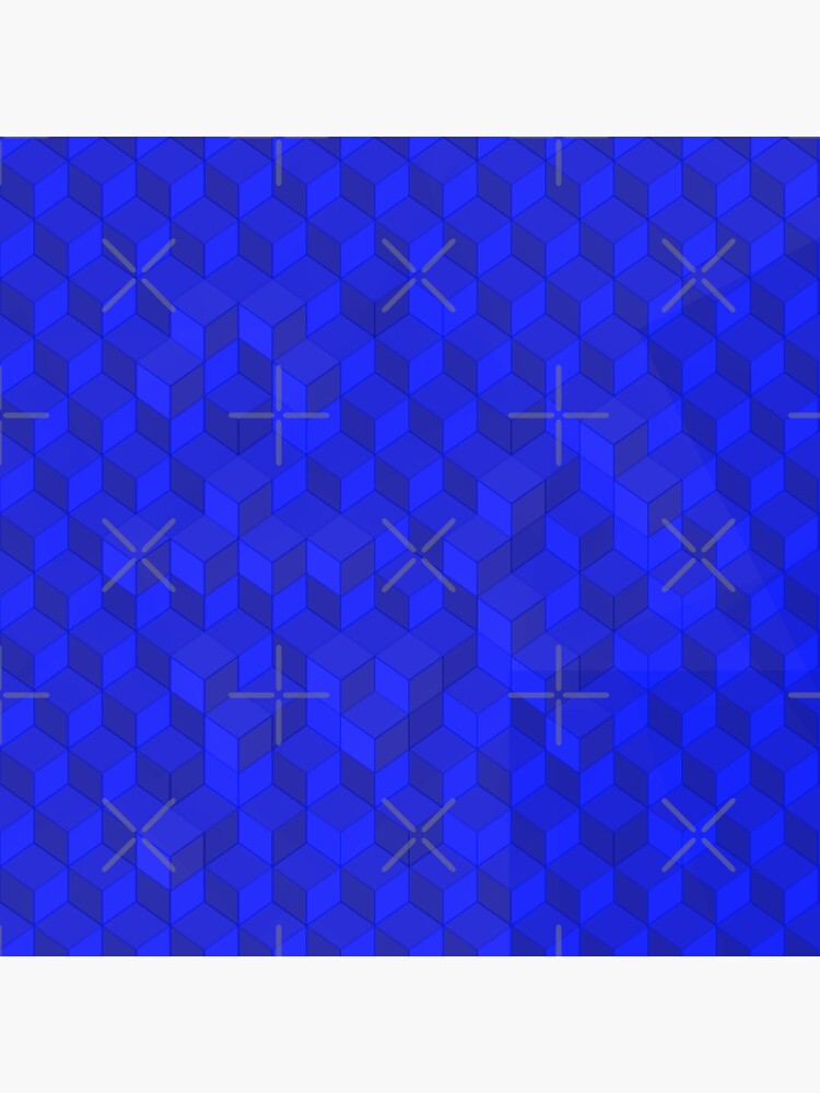 "Blue block pattern with Escher style optical illusion" Poster for Sale ...