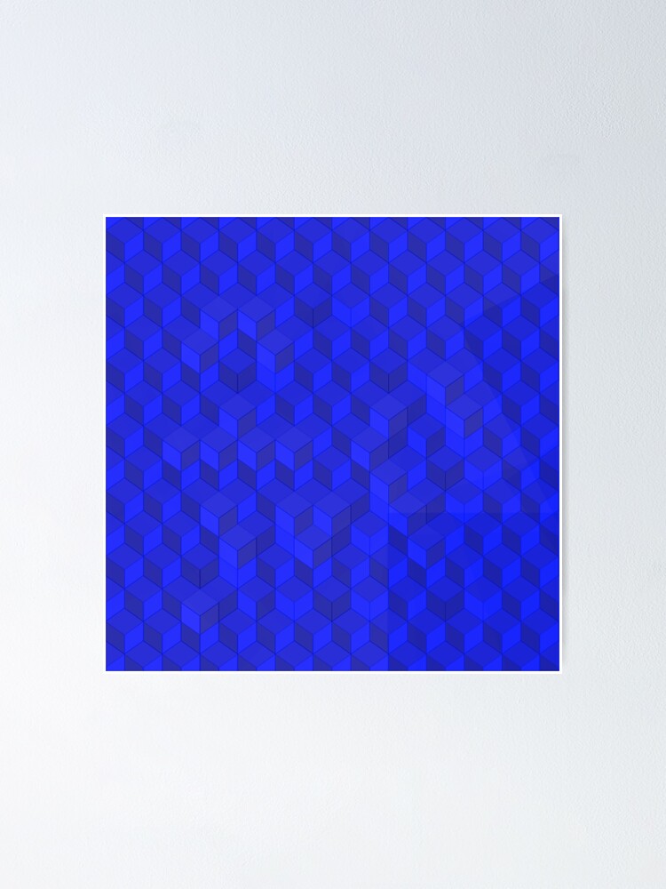 "Blue block pattern with Escher style optical illusion" Poster for Sale ...