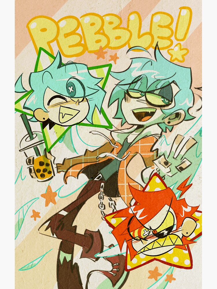 "Pebble!" Sticker for Sale by Zeddyzi | Redbubble