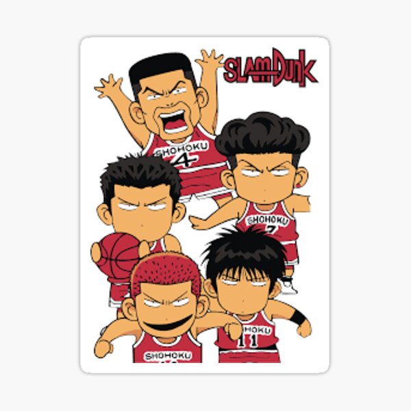 " chibi basketball shohoku team" Sticker by yayovitch | Redbubble