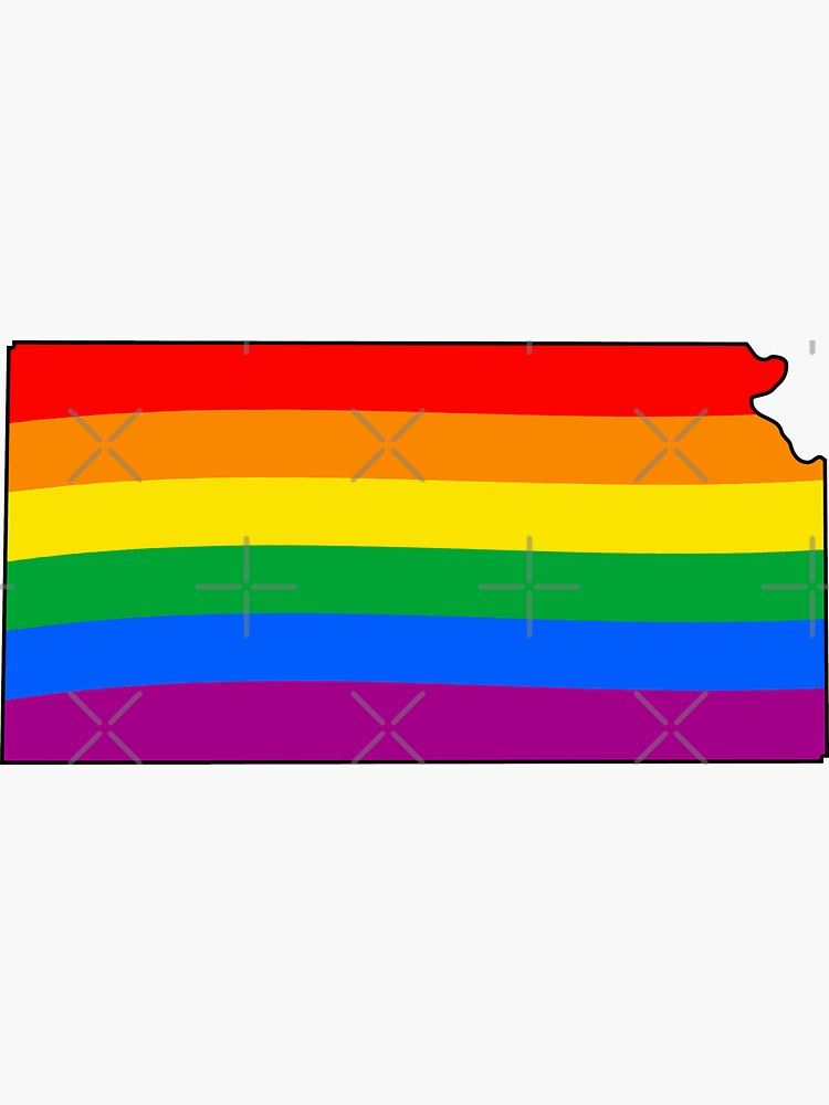"Kansas Rainbow Pride" Sticker by Gayesthetic | Redbubble