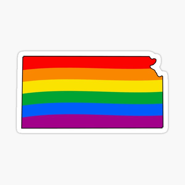 "Kansas Rainbow Pride" Sticker by Gayesthetic | Redbubble