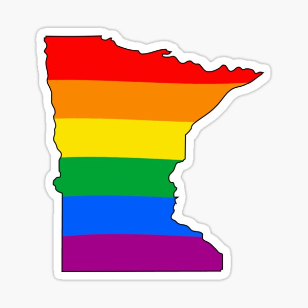 "Minnesota Rainbow Pride" Sticker by Gayesthetic | Redbubble