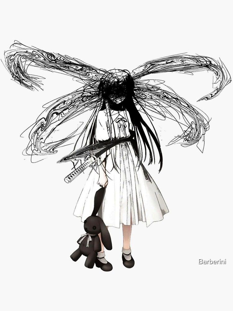 "Grunge Anime girl sticker " Sticker for Sale by Barberini | Redbubble