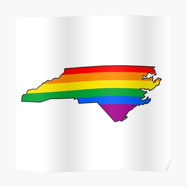 "North Carolina Rainbow Pride" Poster for Sale by Gayesthetic | Redbubble