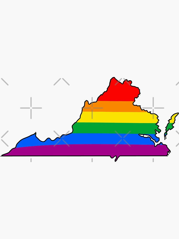 "Virginia Rainbow Pride" Sticker for Sale by Gayesthetic | Redbubble