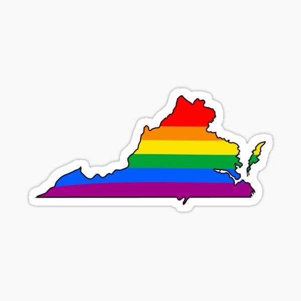"Virginia Rainbow Pride" Sticker for Sale by Gayesthetic | Redbubble