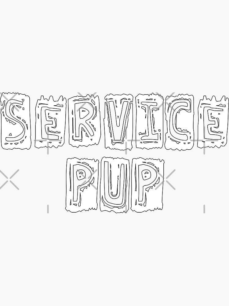 "Service Pup Sticker" Sticker by NerdyDoggo | Redbubble