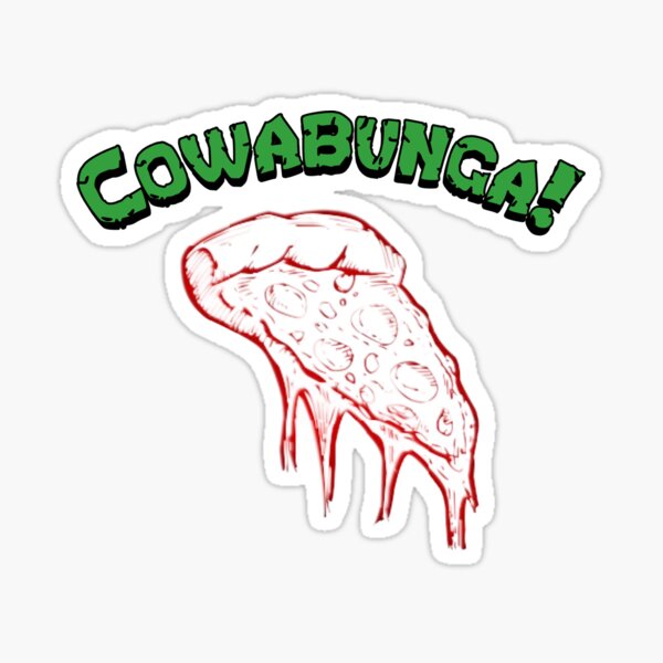"Cowabunga! TMNT inspired neon pizza" Sticker by BSPGraphics | Redbubble