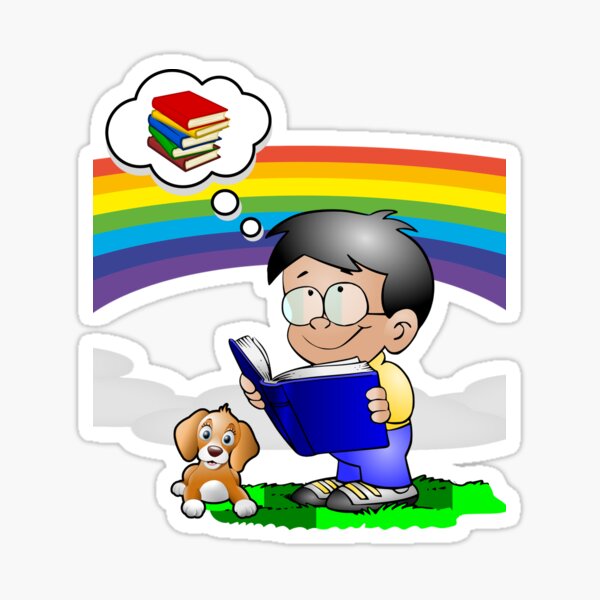 "Reading is fun " Sticker for Sale by VeloPsyche | Redbubble