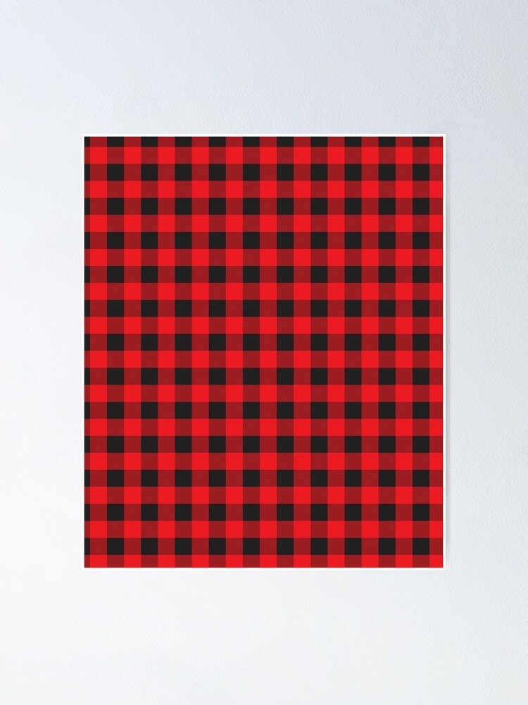 "Red Buffalo Plaid, Red Plaid, Red and Black" Poster for Sale by ...