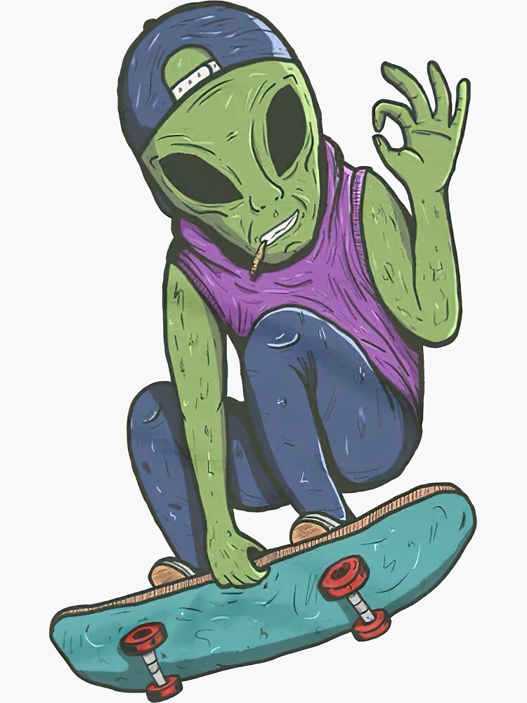 "elvis the alien" Sticker for Sale by ZacharieCarpen | Redbubble