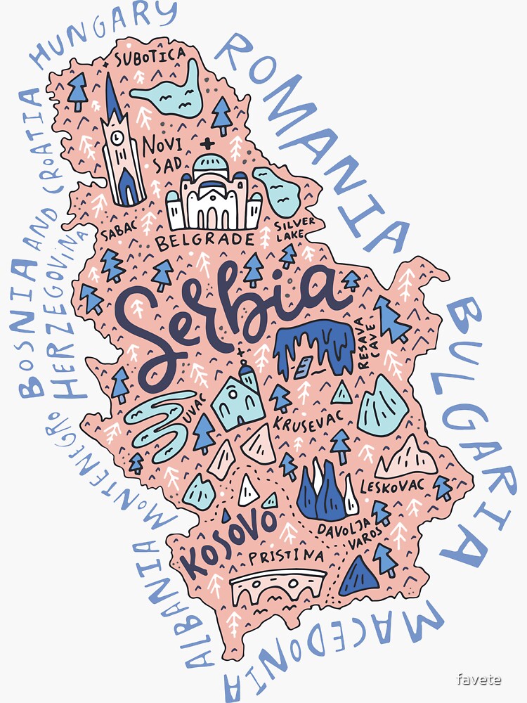 "Map of Serbia" Sticker for Sale by favete | Redbubble