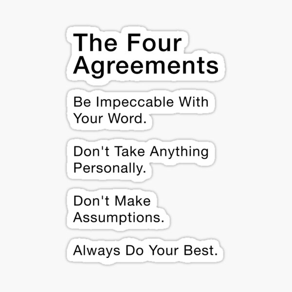 "the four agreements " Sticker for Sale by corbrand | Redbubble