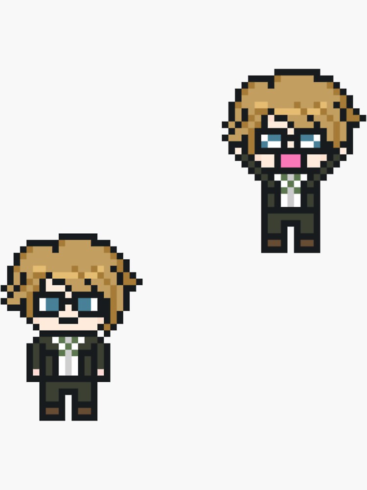 "Byakuya togami pixel chibis" Sticker for Sale by flupswolfy | Redbubble
