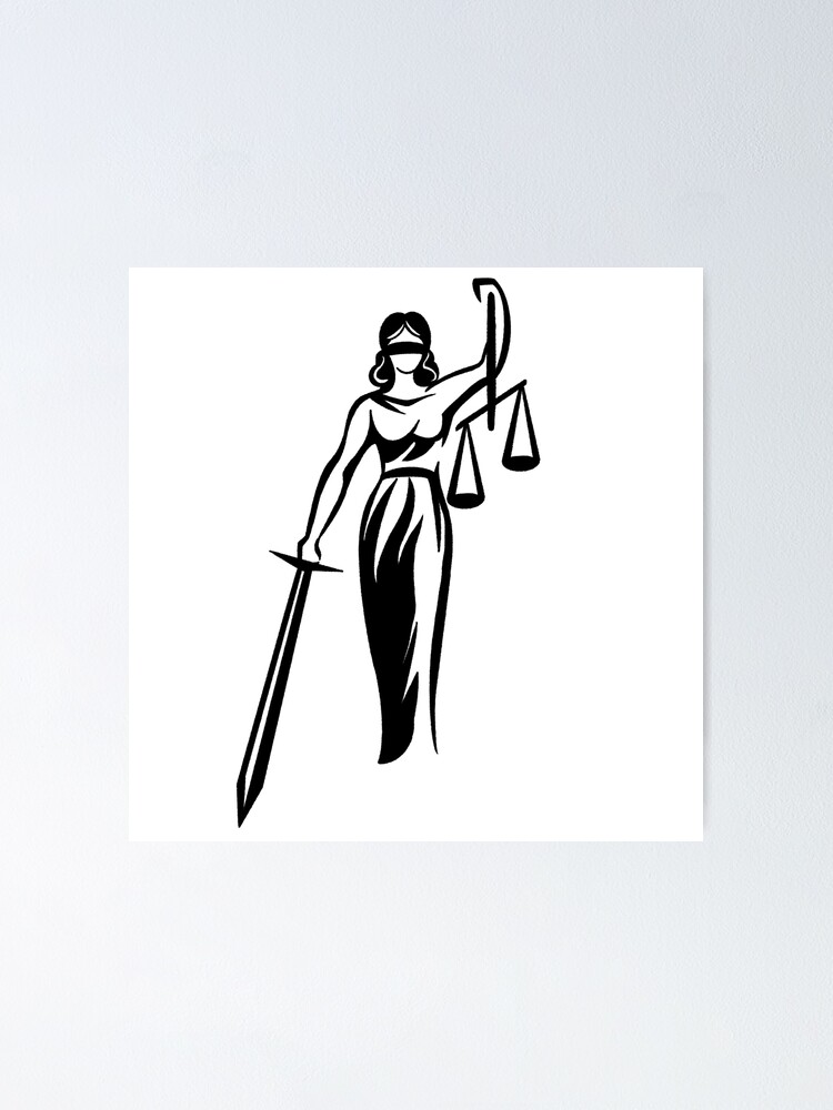 "Lady Justice" Poster for Sale by BookwormSticker | Redbubble