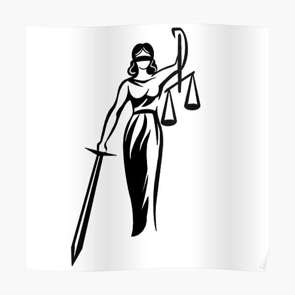 "Lady Justice" Poster for Sale by BookwormSticker | Redbubble