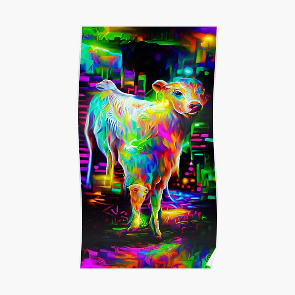 "Psychedelic Cow " Poster for Sale by CSturgill2 | Redbubble