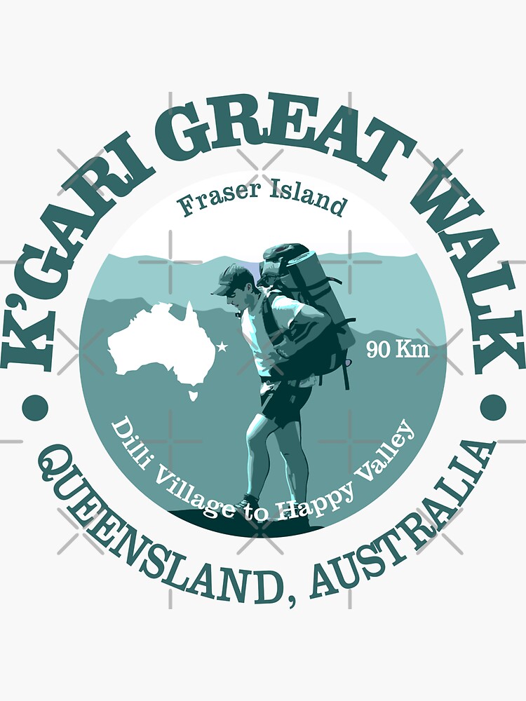 "K'gari Great Walk (T)" Sticker for Sale by curranmorgan | Redbubble