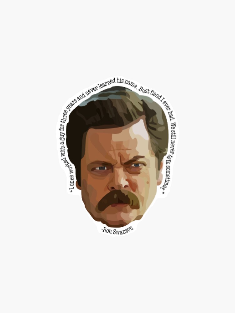 "Ron Swanson " Sticker for Sale by danicreates | Redbubble