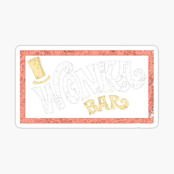 "Willy Wonka Wonka Bar" Sticker for Sale by Michaenl33 | Redbubble