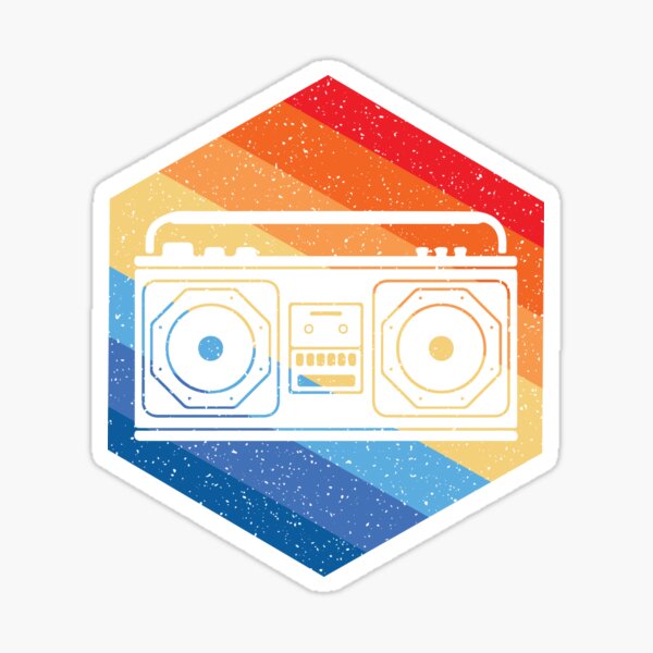 "Retro BoomBox" Sticker by James-Apinardo | Redbubble