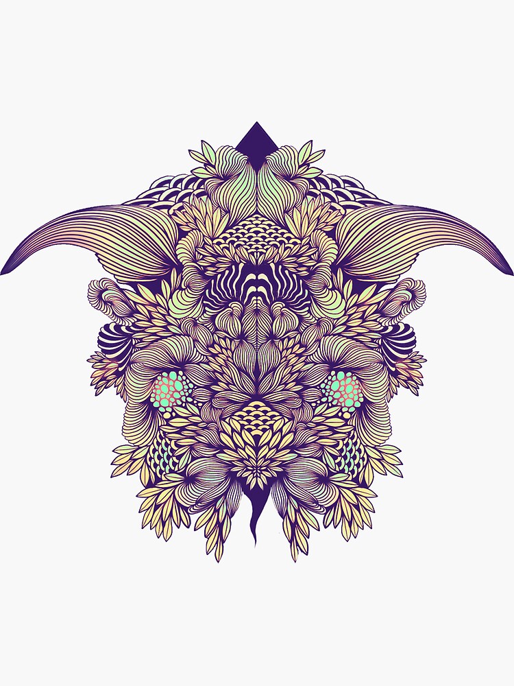 "Nature Spirit Fairy Trippy Psychedelic Mask " Sticker for Sale by ...