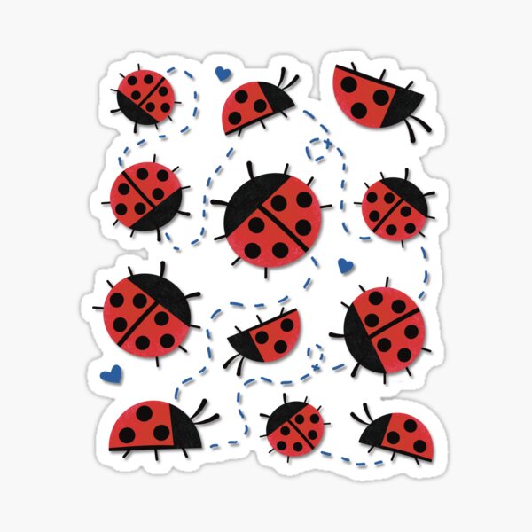 "Ladybugs!!" Sticker for Sale by MunsyArt | Redbubble