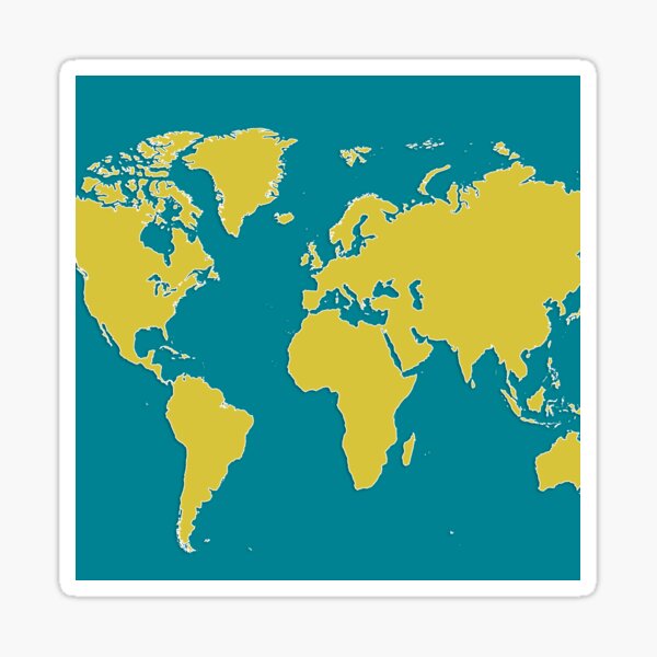 "World Map" Sticker for Sale by colorandpattern | Redbubble