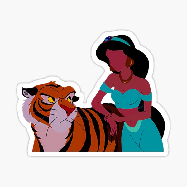 "Aladdin Princess and Rajah" Sticker by Klarahrens | Redbubble