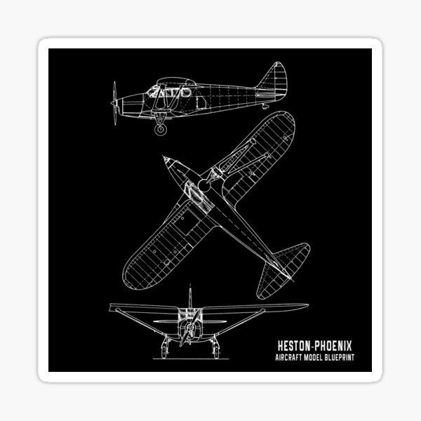 "Heston-Phoenix Aircraft Blueprint" Sticker for Sale by PodiShawna ...