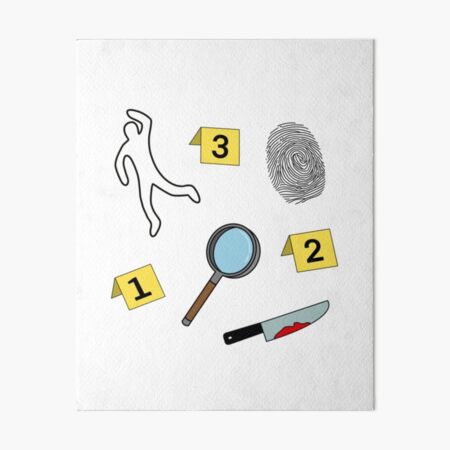 "True Crime Fan Sticker Pack" Art Board Print for Sale by RobertMarshal ...